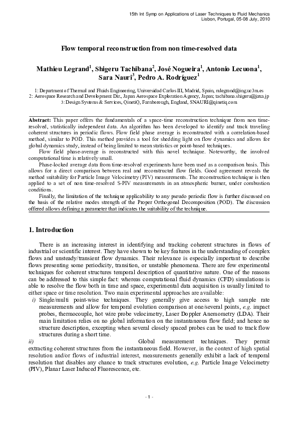 (PDF) Flow temporal reconstruction from non time-resolved data part II: practical implementation ...