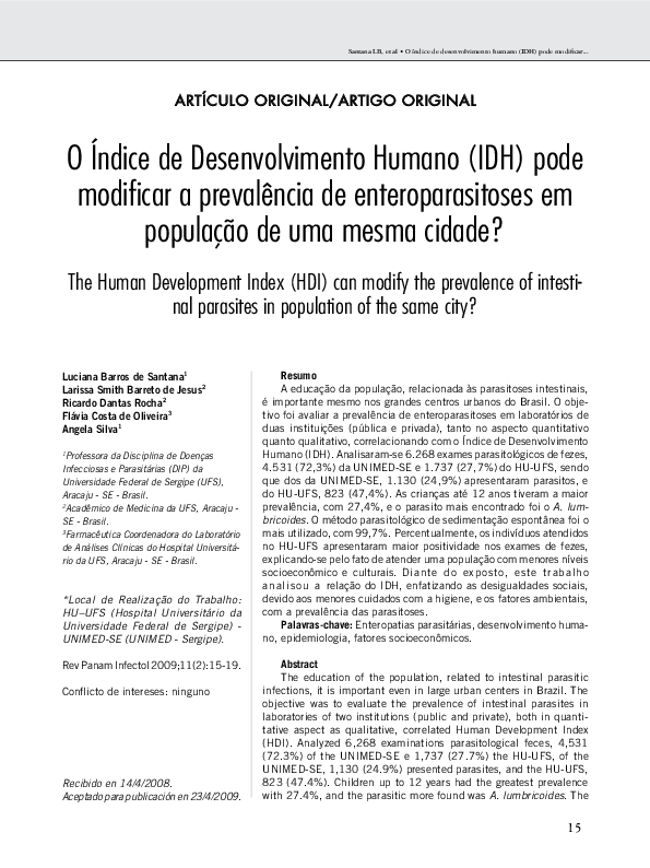(PDF) O Índice de Desenvolvimento Humano (IDH) pode modifi car a ...