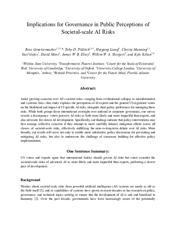 (PDF) Implications for Governance in Public Perceptions of Societal ...