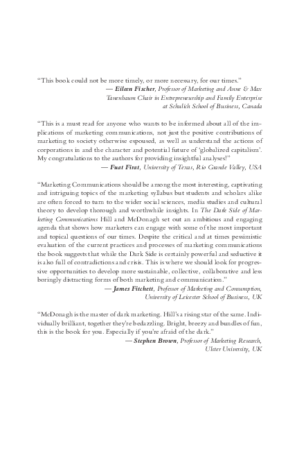 (PDF) The Dark Side of Marketing Communications