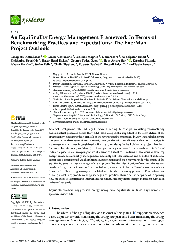 (PDF) An Equifinality Energy Management Framework in Terms of Benchmarking Practices and ...
