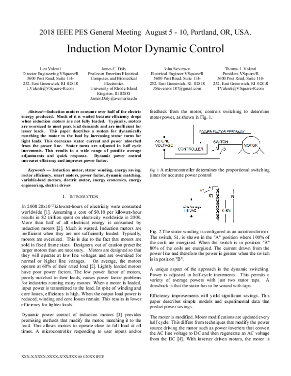 (PDF) Induction Motor Dynamic Control