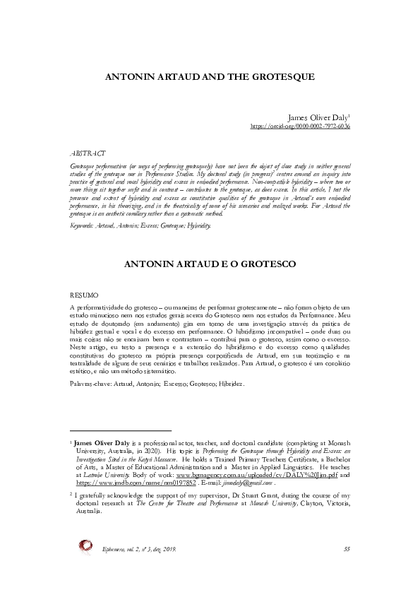 (PDF) Antonin Artaud and the Grotesque