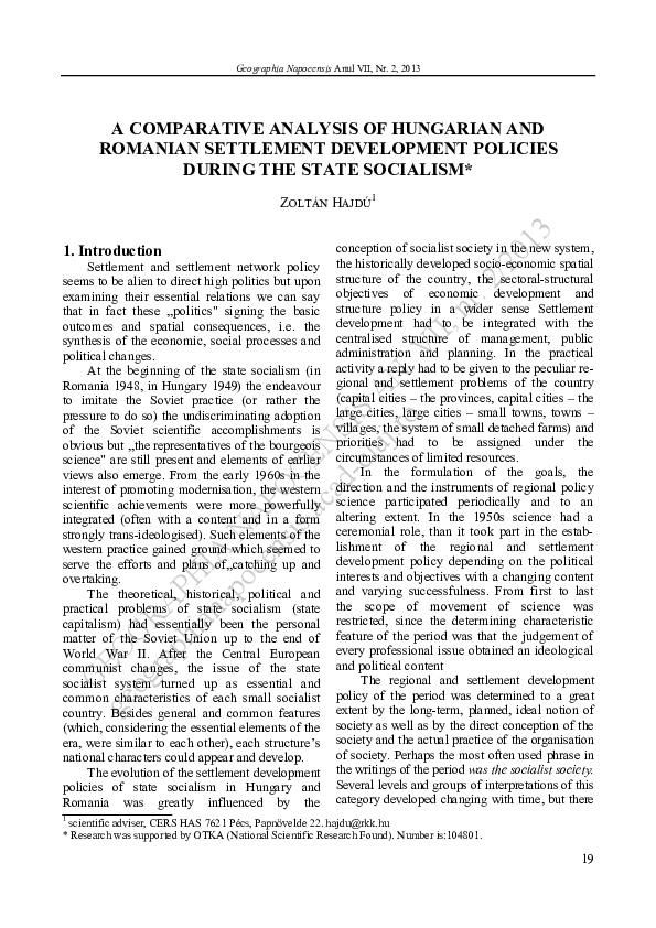 (PDF) A comparative analysis of Hungarian and Romanian settlement ...