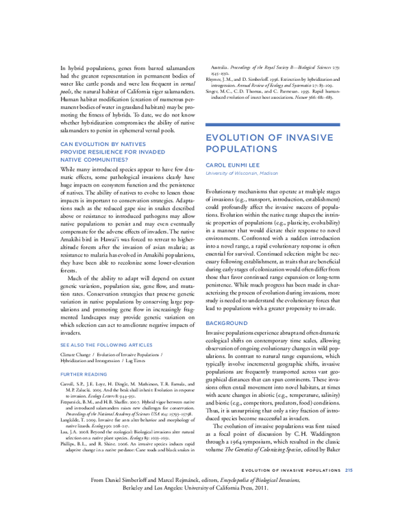 (PDF) Evolution of Invasive Populations