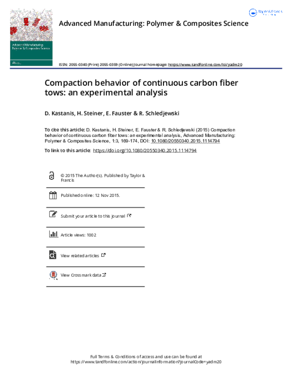 (PDF) Compaction behavior of continuous carbon fiber tows: an ...