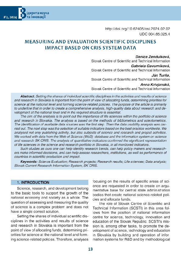 (PDF) Measuring and evaluation scientific disciplines impact based on ...
