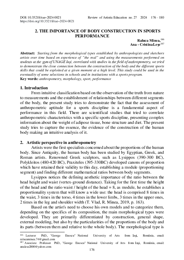 (PDF) The Importance of Body Construction in Sports Performance