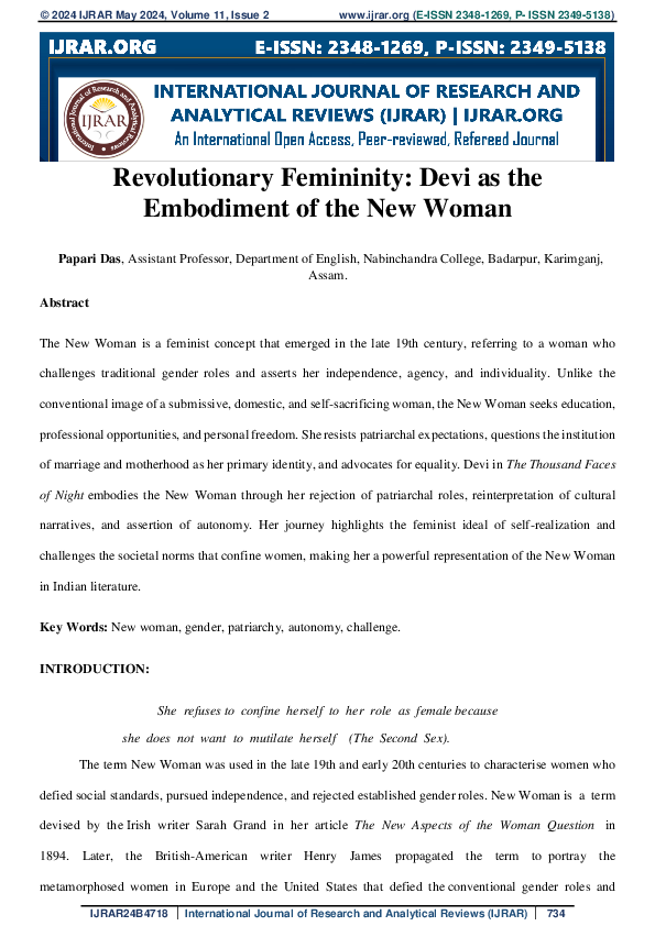 (PDF) Revolutionary Femininity: Devi as the Embodiment of the New Woman