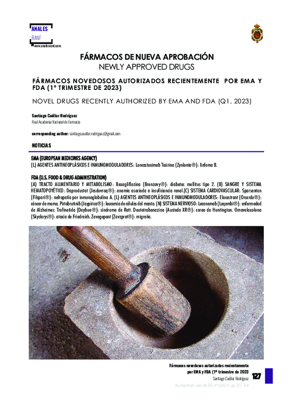 (PDF) Novel Drugs Recently Authorized by EMA and FDA (Q1, 2023)