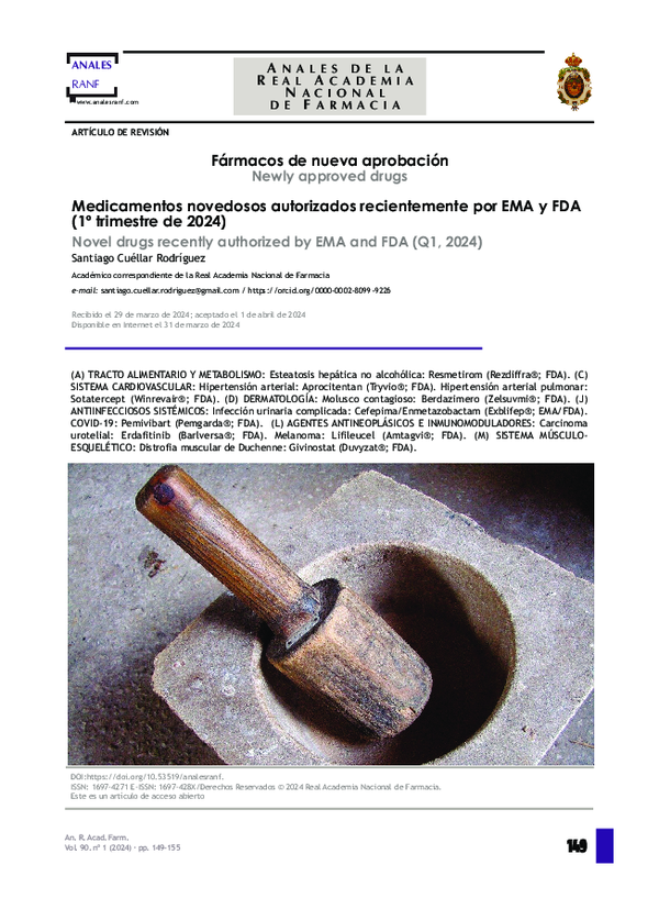 (PDF) Novel drugs recently authorized by EMA and FDA (Q1, 2024)