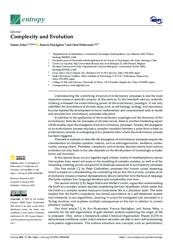 (PDF) Complexity and Evolution