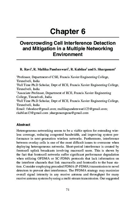 (PDF) Overcrowding Cell Interference Detection and Mitigation in a Multiple Networking Environment