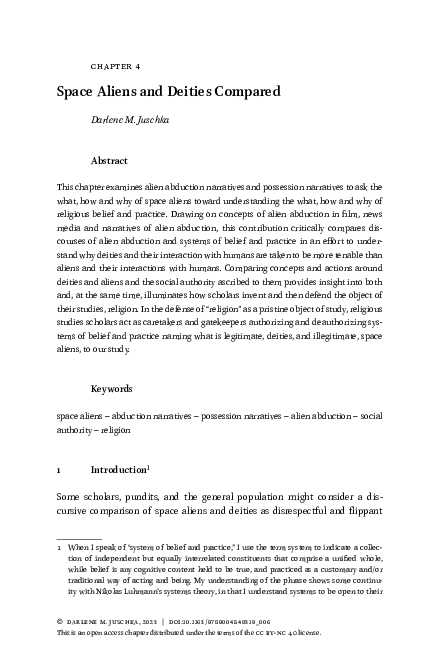 (PDF) Space Aliens and Deities Compared
