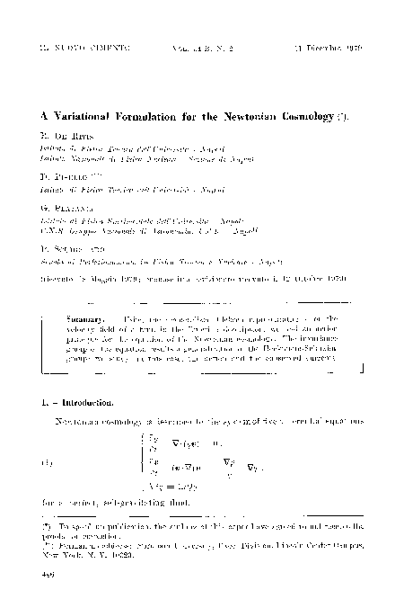 (PDF) Variational Formulation in Newtonian Cosmology