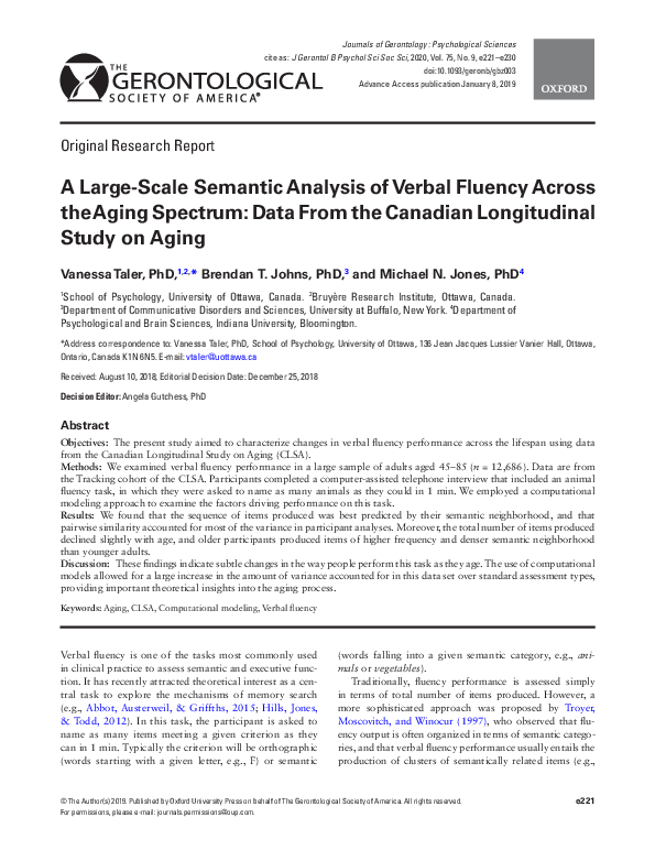 (PDF) A Large-Scale Semantic Analysis of Verbal Fluency Across the ...