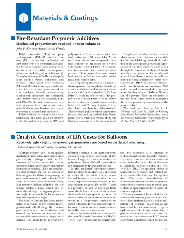 (PDF) Catalytic Generation of Lift Gases for Balloons