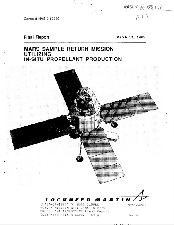 (PDF) Mars Sample Return mission utilizing in-situ propellant production