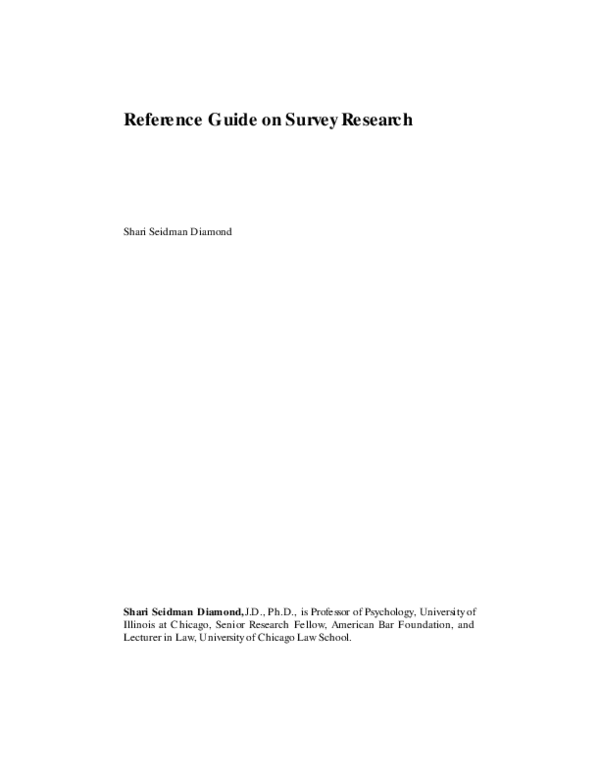 (PDF) Reference Guide on Survey Research