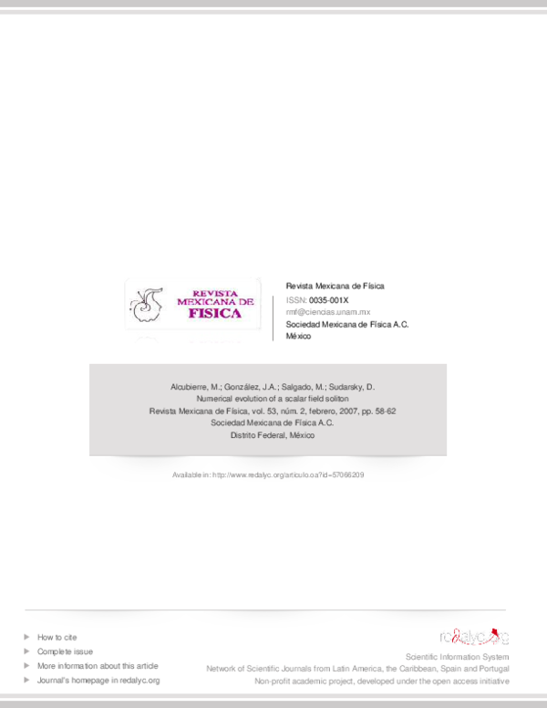 (PDF) Numerical evolution of a scalar field soliton