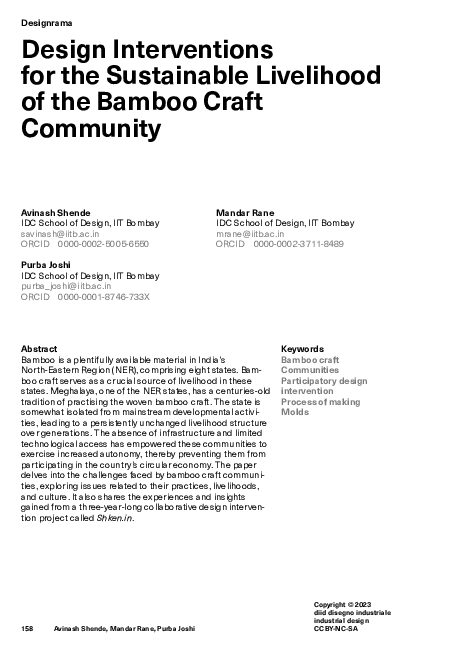 (PDF) Design Interventions for the Sustainable Livelihood of the Bamboo ...
