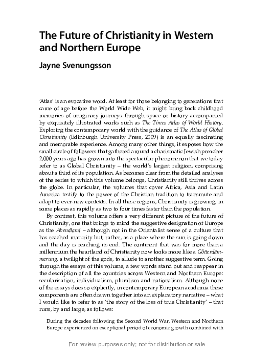 (PDF) The Future of Christianity in Western and Northern Europe