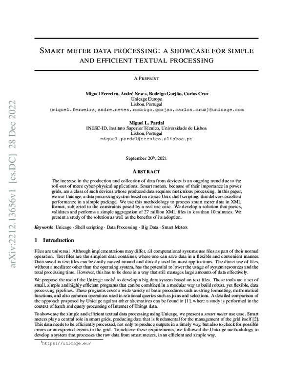 (PDF) Smart meter data processing: a showcase for simple and efficient textual processing