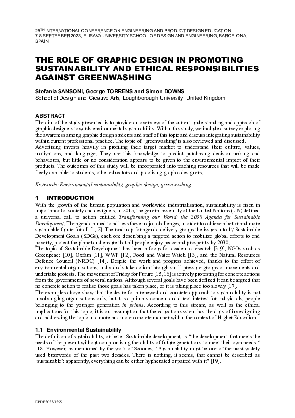 (PDF) The Role of Graphic Design in Promoting Sustainability and ...
