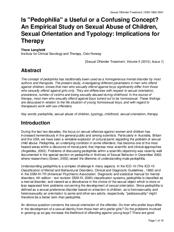 (PDF) Is “Pedophilia” a Useful or a Confusing Concept? An Empirical ...