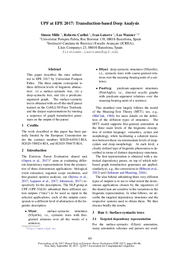 (PDF) UPF at EPE 2017: transduction-based deep analysis