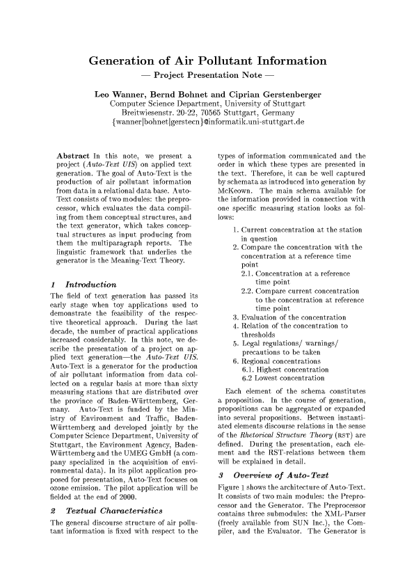(PDF) Generation of air pollutant information : project presentation ...