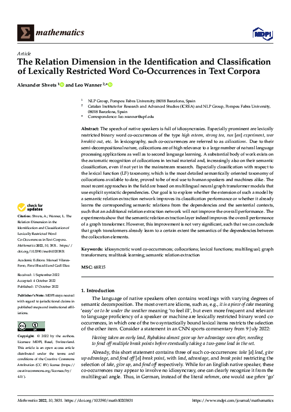(PDF) The Relation Dimension in the Identification and Classification of Lexically Restricted ...