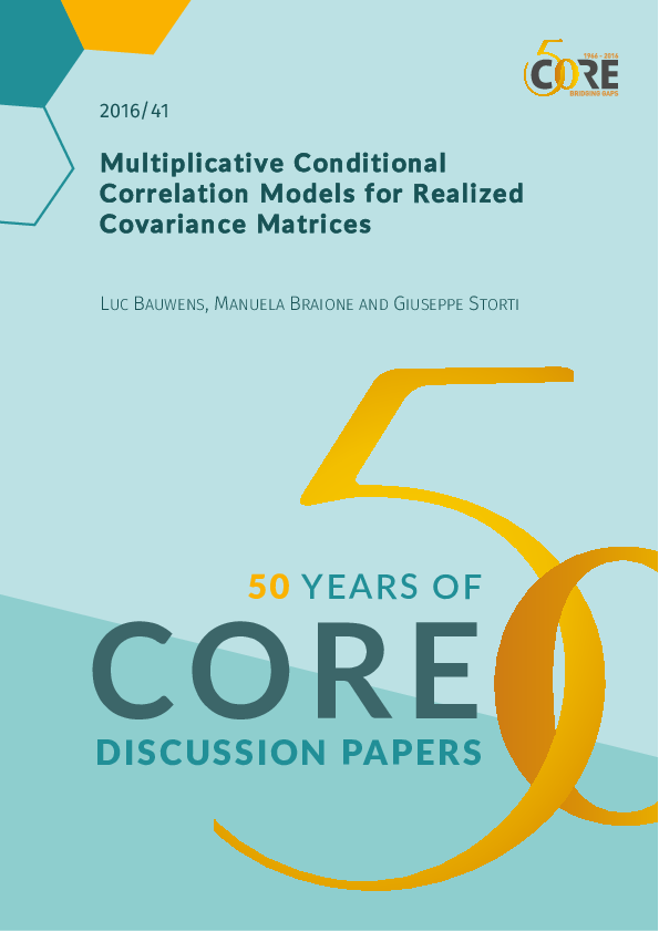 (PDF) Multiplicative Conditional Correlation Models for Realized Covariance Matrices