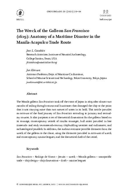 (PDF) The Wreck of the Galleon San Francisco (1609): Anatomy of a ...