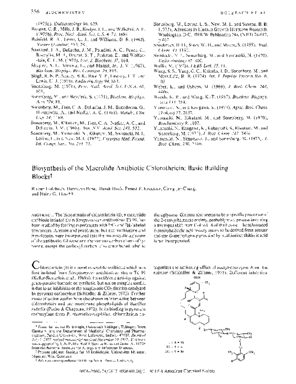 (PDF) Biosynthesis of the macrolide antibiotic chlorothricin: basic ...