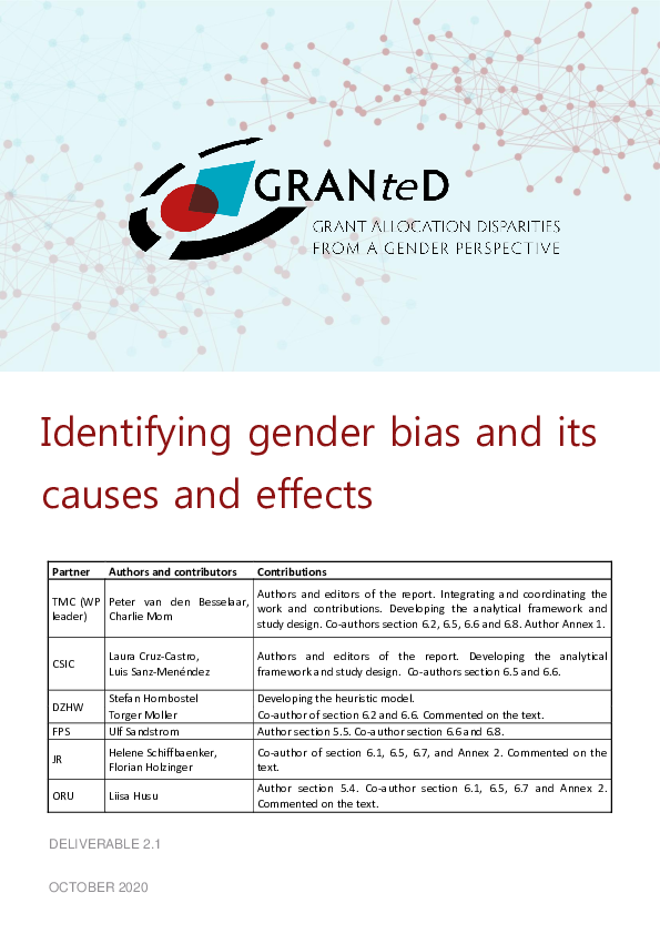 (PDF) Identifying gender bias and its causes and effects : Deliverable ...