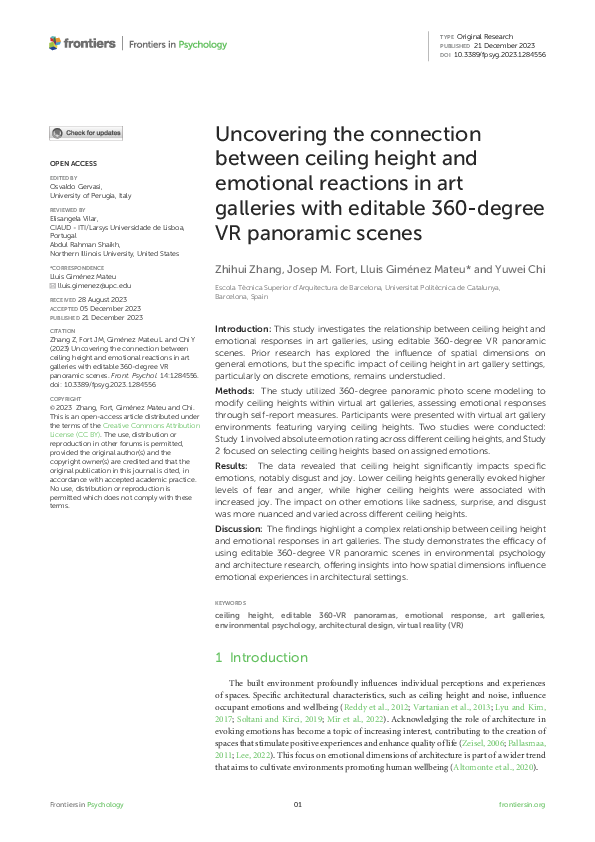 (PDF) Uncovering the connection between ceiling height and emotional ...