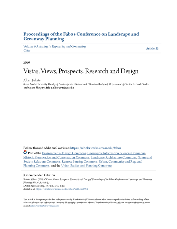 (PDF) Vistas, Views, Prospects. Research and Design
