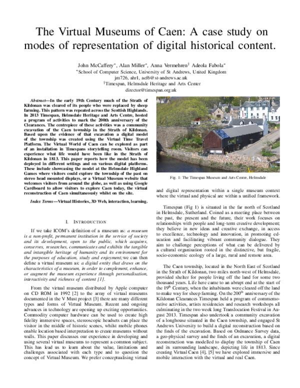 (PDF) The Virtual Museums of Caen: A case study on modes of representation of digital historical ...