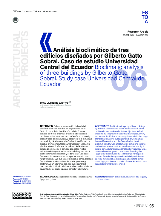 (PDF) Análisis bioclimático de tres edificios diseñados por Gilberto Gatto Sobral. Caso de ...