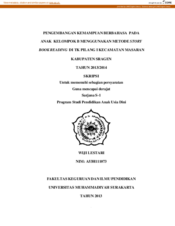 (PDF) Pengembangan Kemampuan Berbahasa Pada Anak Kelompok B Menggunakan ...