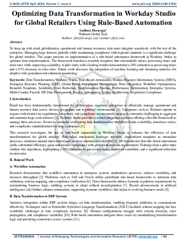 (PDF) Optimizing Data Transformation in Workday Studio for Global Retailers Using Rule-Based ...