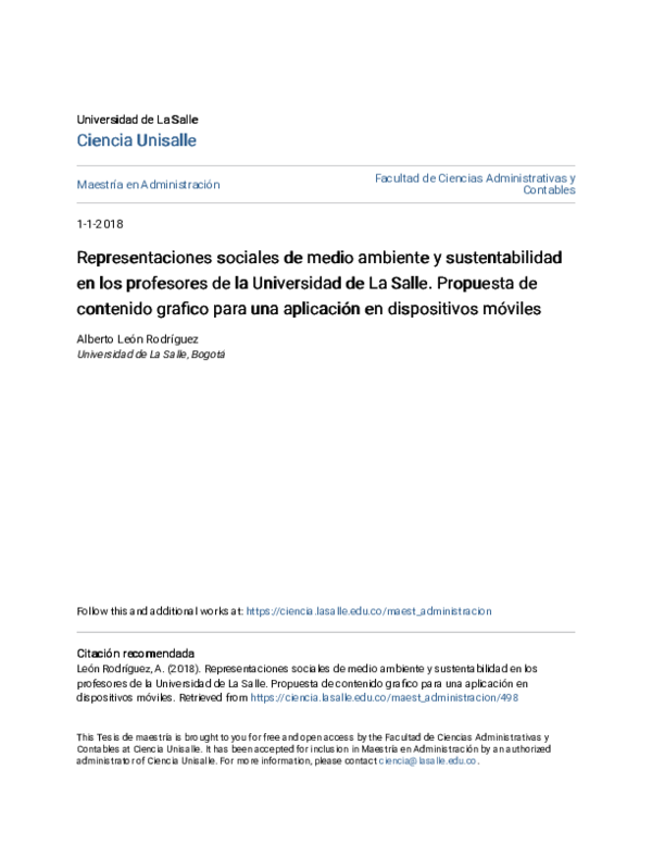 (PDF) Representaciones sociales de medio ambiente y sustentabilidad en los profesores de la ...