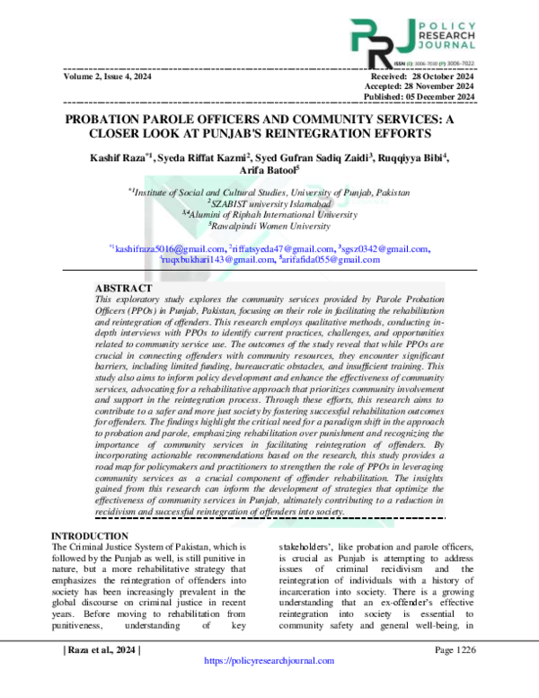 (PDF) PROBATION PAROLE OFFICERS AND COMMUNITY SERVICES: A CLOSER LOOK ...