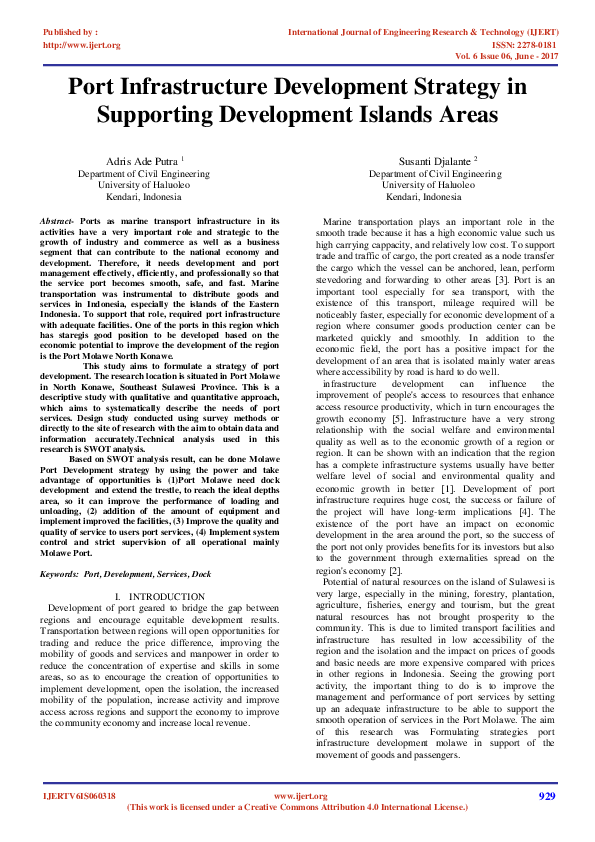 (PDF) Port Infrastructure Development Strategy in Supporting ...
