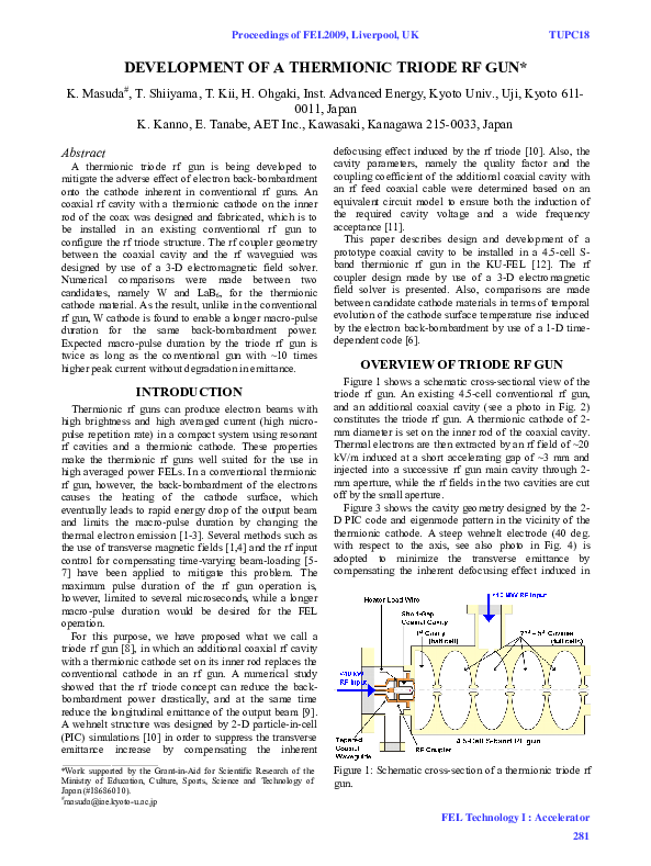 (PDF) Development of a Thermionic Triode RF Gun | Hideaki Ohgaki ...
