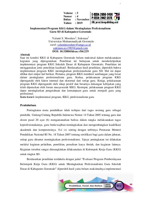(PDF) Implementasi Program KKG dalam Meningkatan Profesionalisme Guru ...