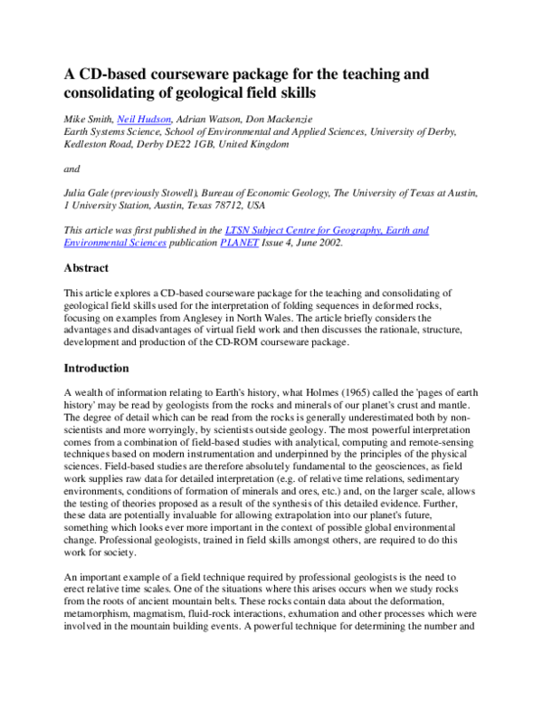 (PDF) A CD-based courseware package for the teaching and consolidating ...