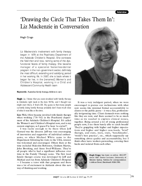 (PDF) ‘Drawing the Circle That Takes Them In’: Liz Mackenzie in ...