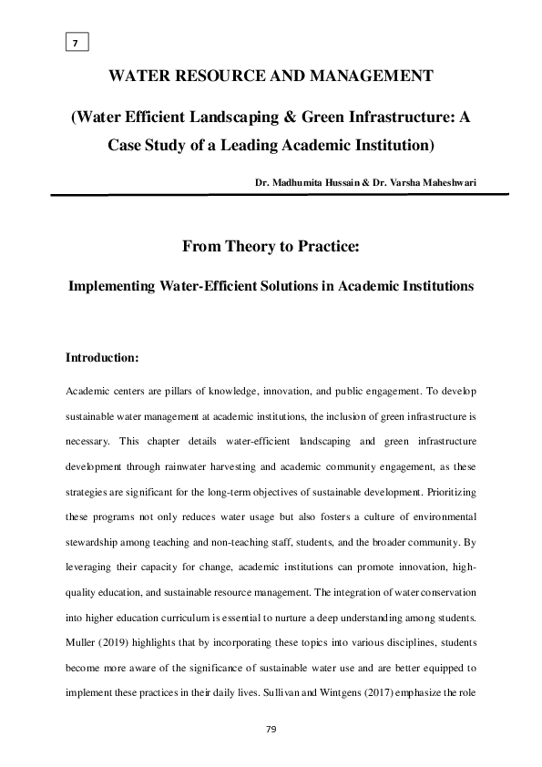 (PDF) WATER RESOURCE AND MANAGEMENT (Water Efficient Landscaping ...